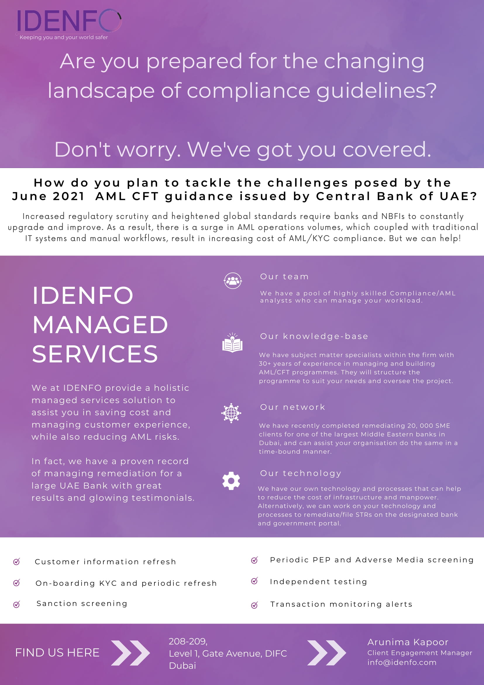 Idenfo's Managed Services for AML/CFT Compliance in UAE - Idenfo - Idenfo